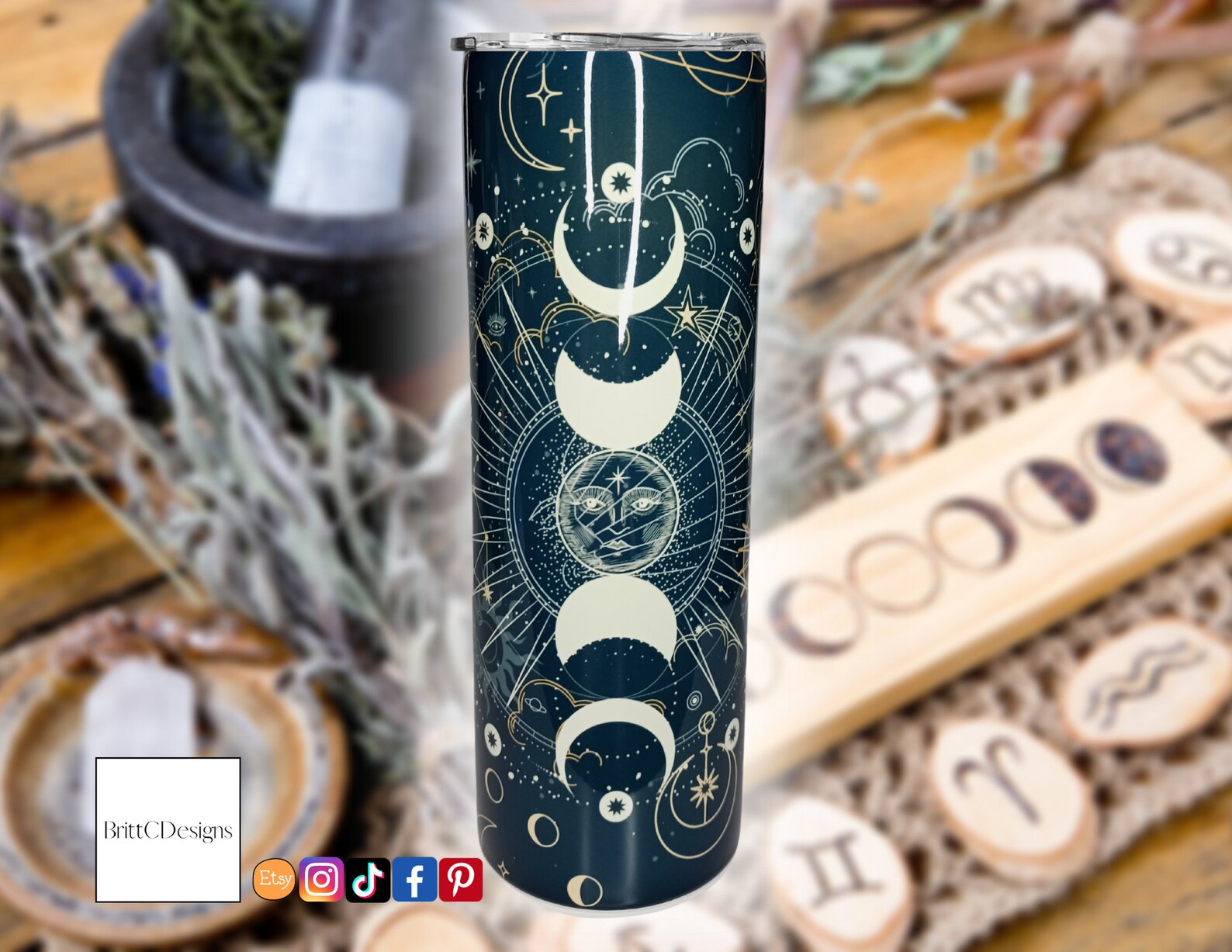 Metaphysical 20oz Sublimation Tumbler With Metal Straw and Lid ...