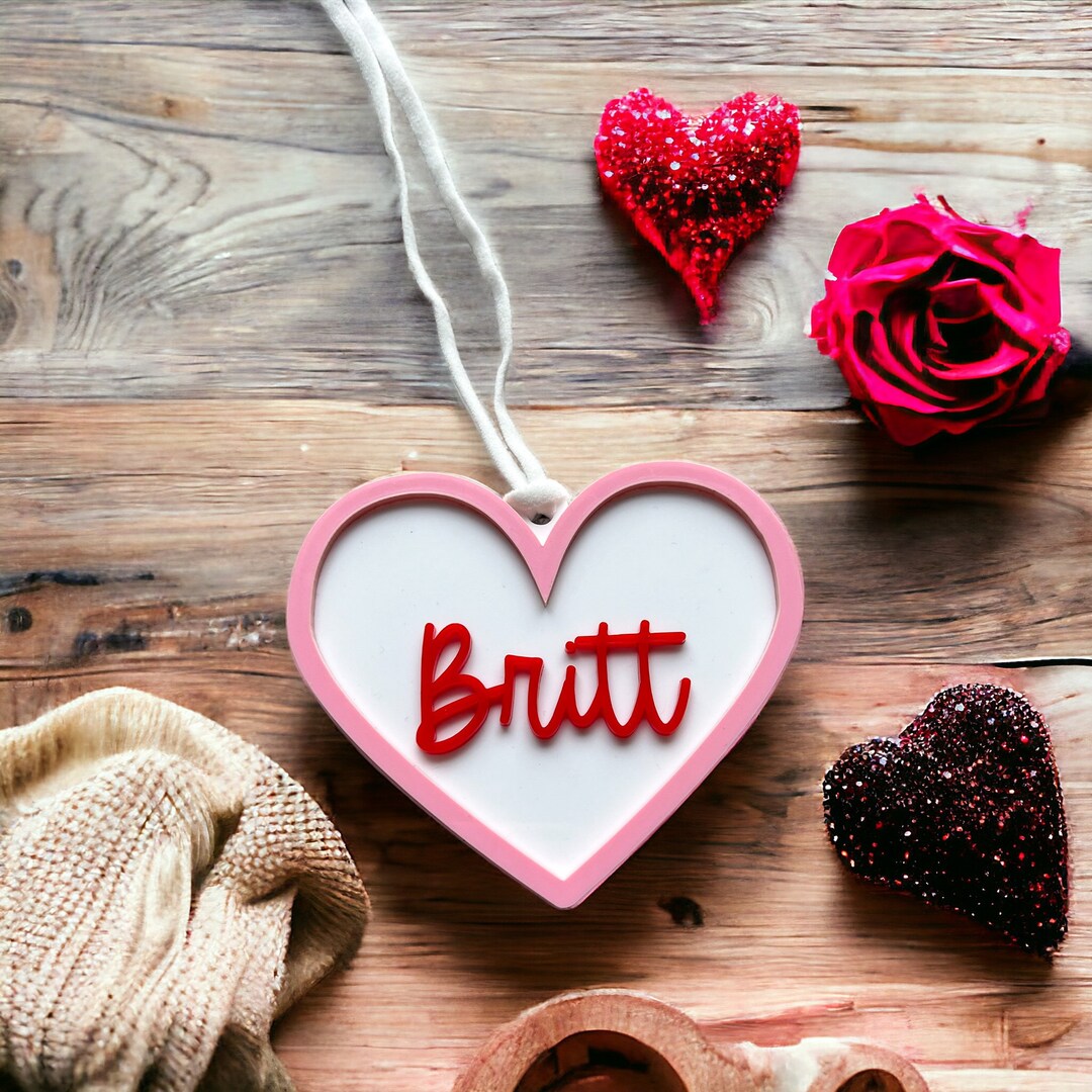 Valentine's Day Tag | Heart Tag | Custom Name Tag | Valentine's Day ...