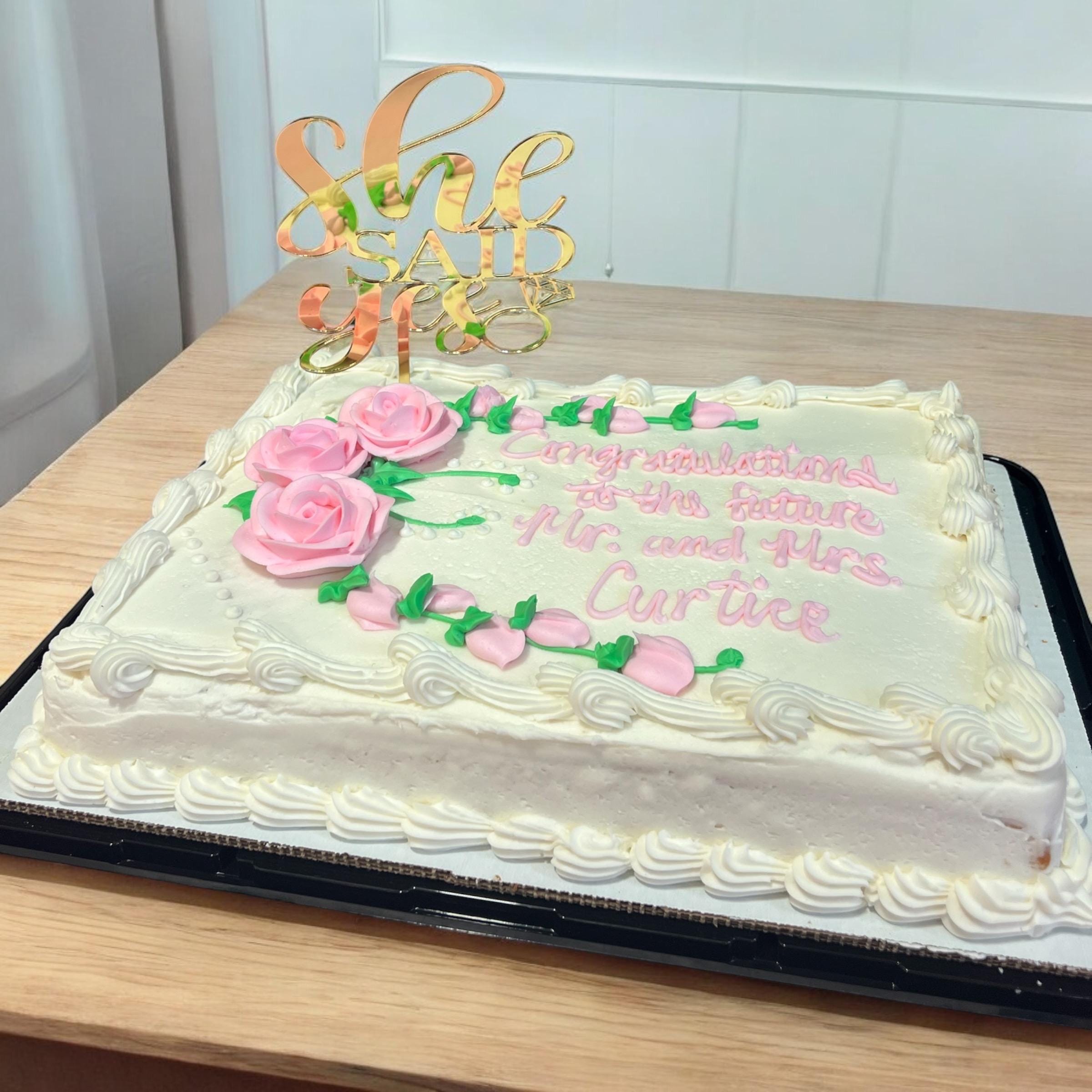 She Said Yes Cake Topper | Engagement Cake Topper | - Etsy