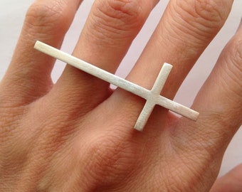 Double Finger Cross Ring - Etsy