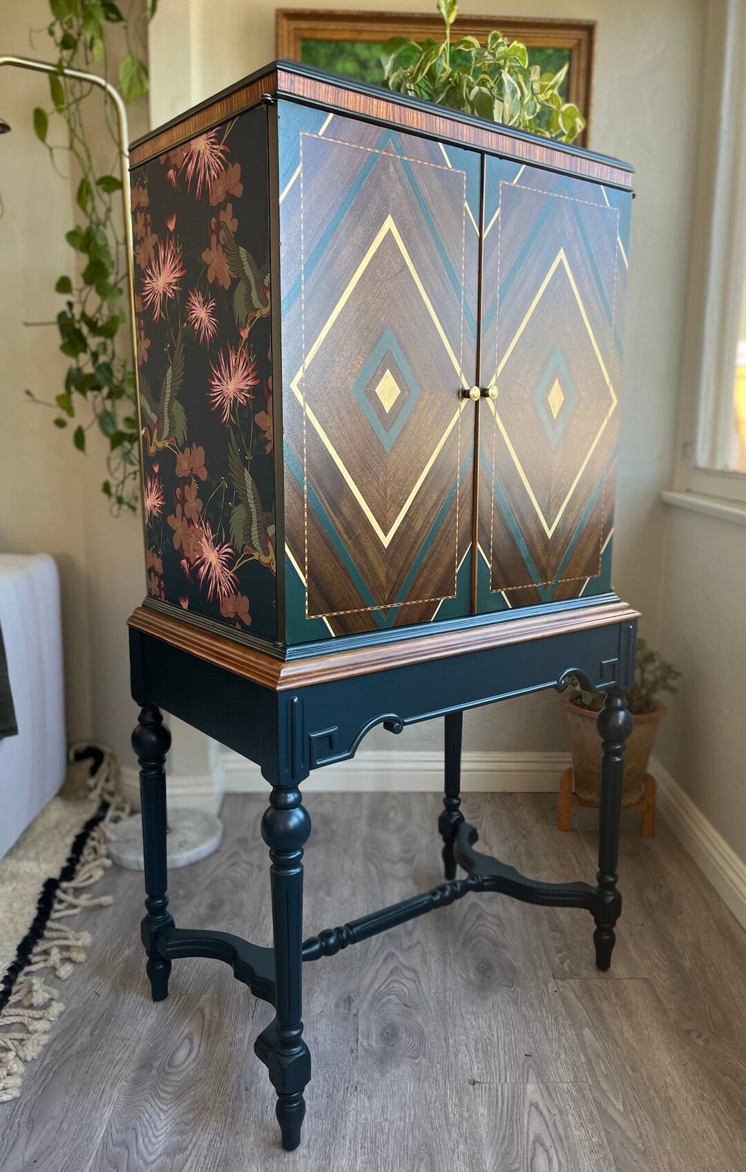 Sold***custom Designed Antique Radio Cocktail Cabinet Commission - Etsy