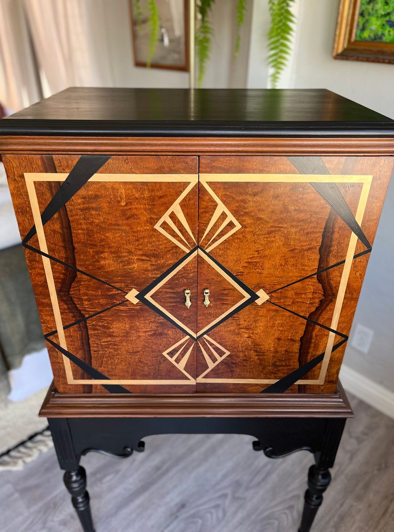SOLD** Vintage Cabinet Redesigned Into Art Deco Cocktail Cabinet or Bar ...