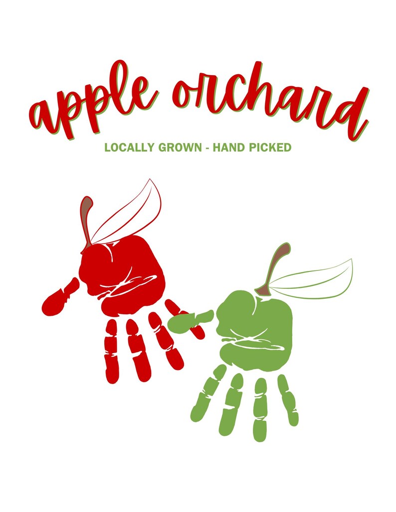 Apple Orchard Fall Handprint Digital Craft Print - Etsy