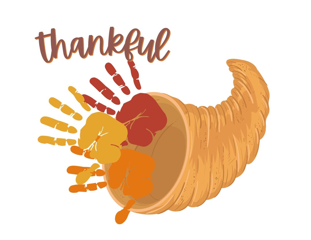 Cornucopia Handprint Thanksgiving Craft Digital Print - Etsy