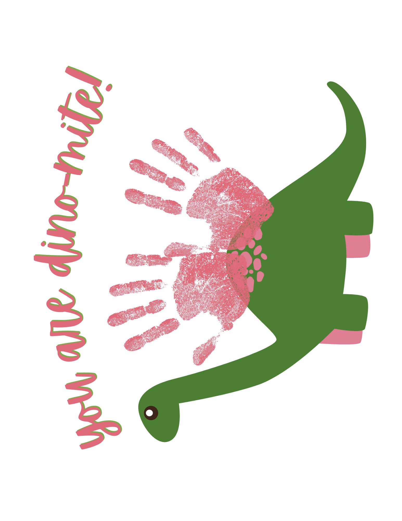 You Are Dino-mite Valentine Dinosaur Handprint Digital Download Print ...