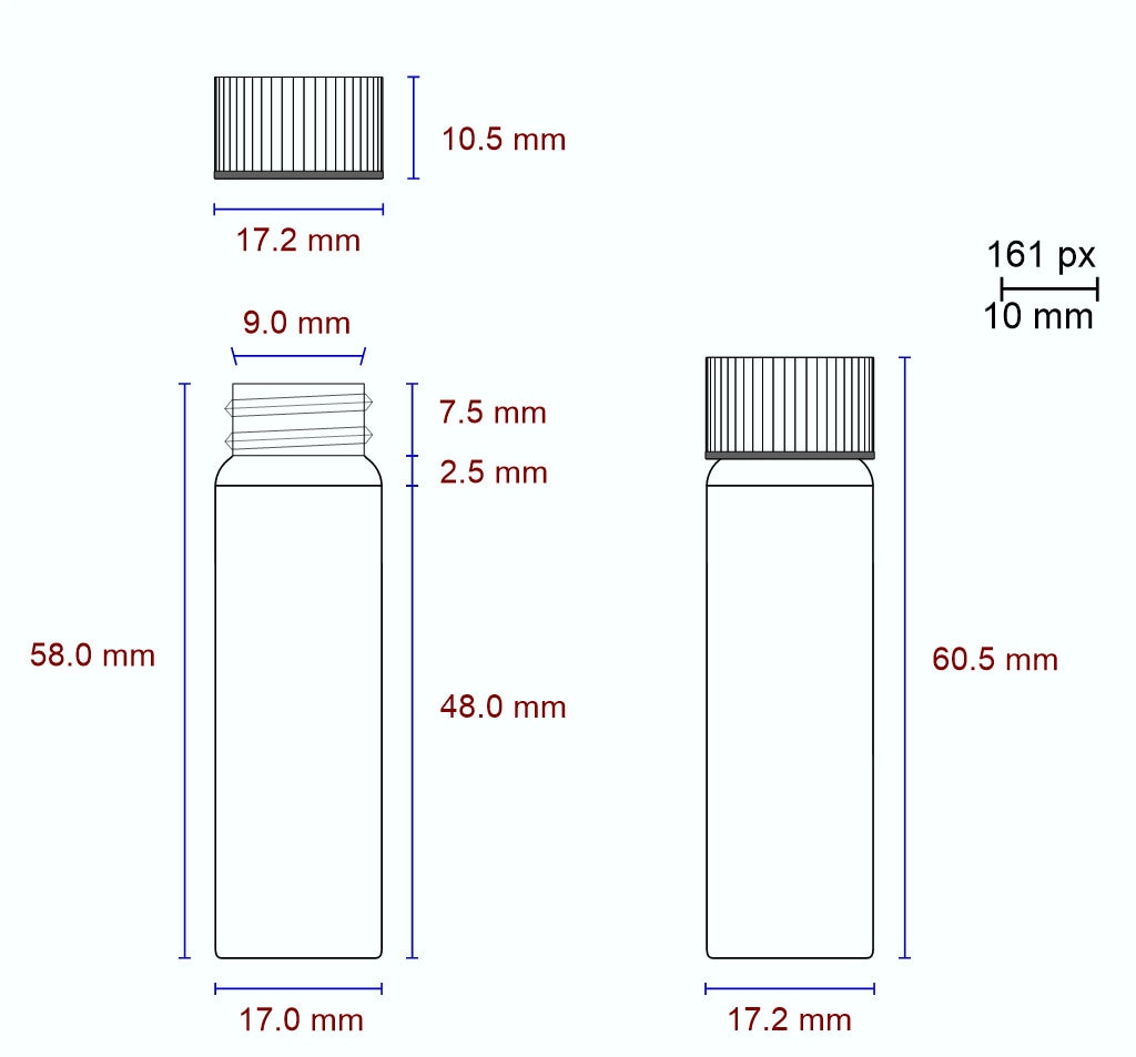 7 Ml Borosilicate Glass Vials With Screw Cap (5pcs) - Etsy