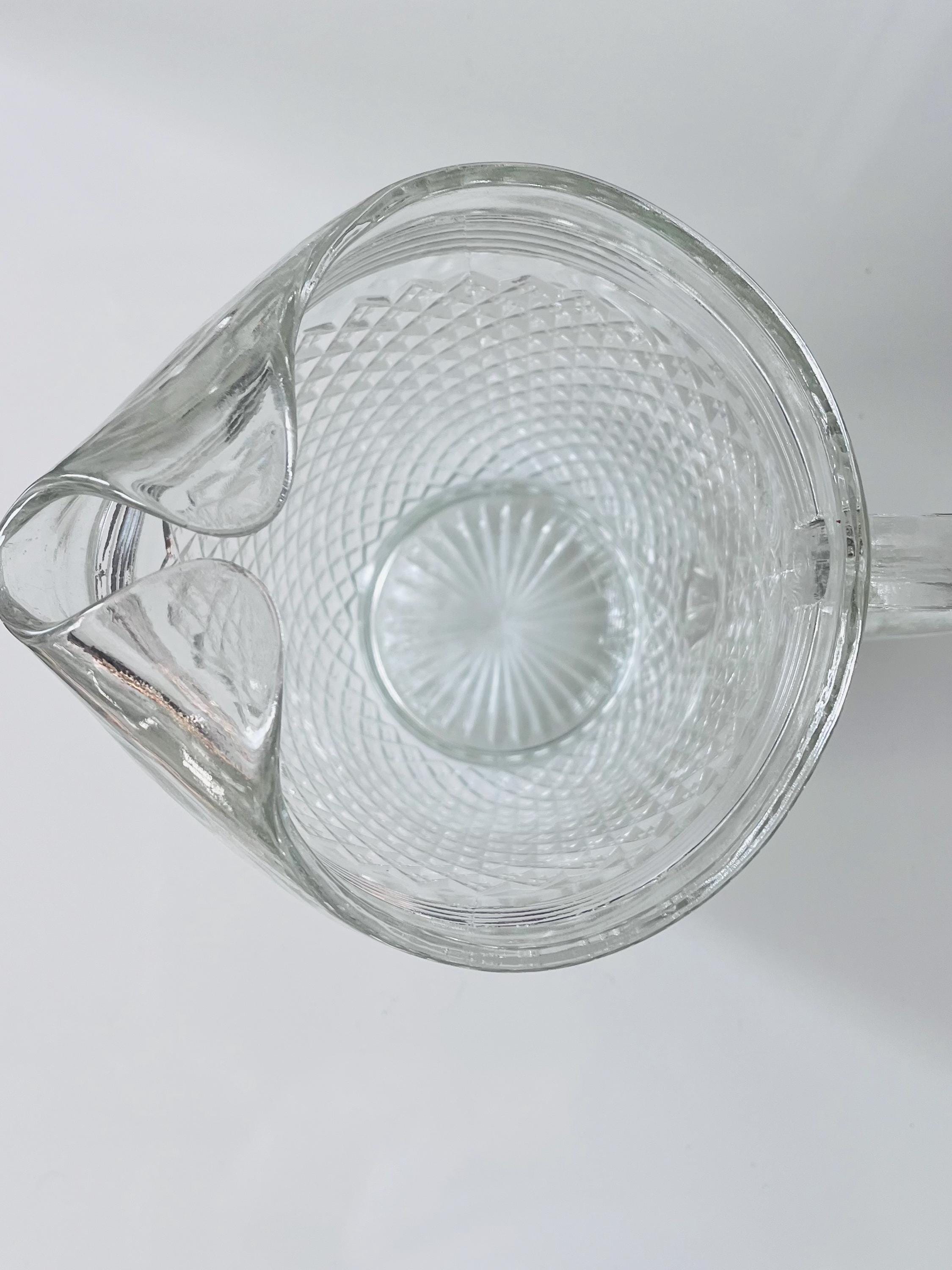 1950's Vintage Indiana Glass Pitcher Has a Beautiful Diamond Point ...