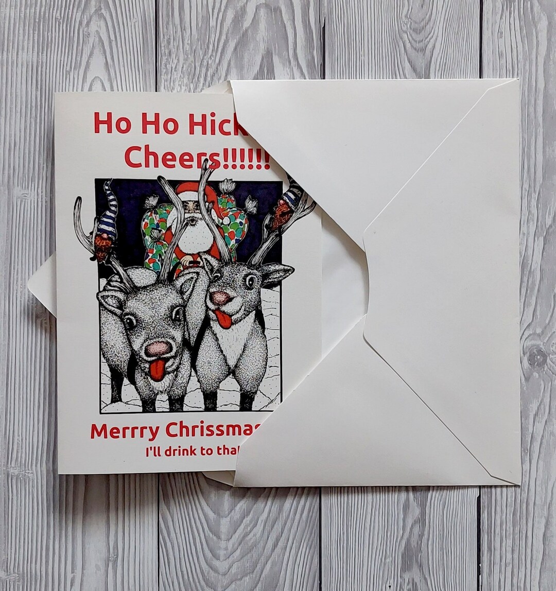 Christmas Card XL Drunk Rudolf Folding Card Christmas - Etsy