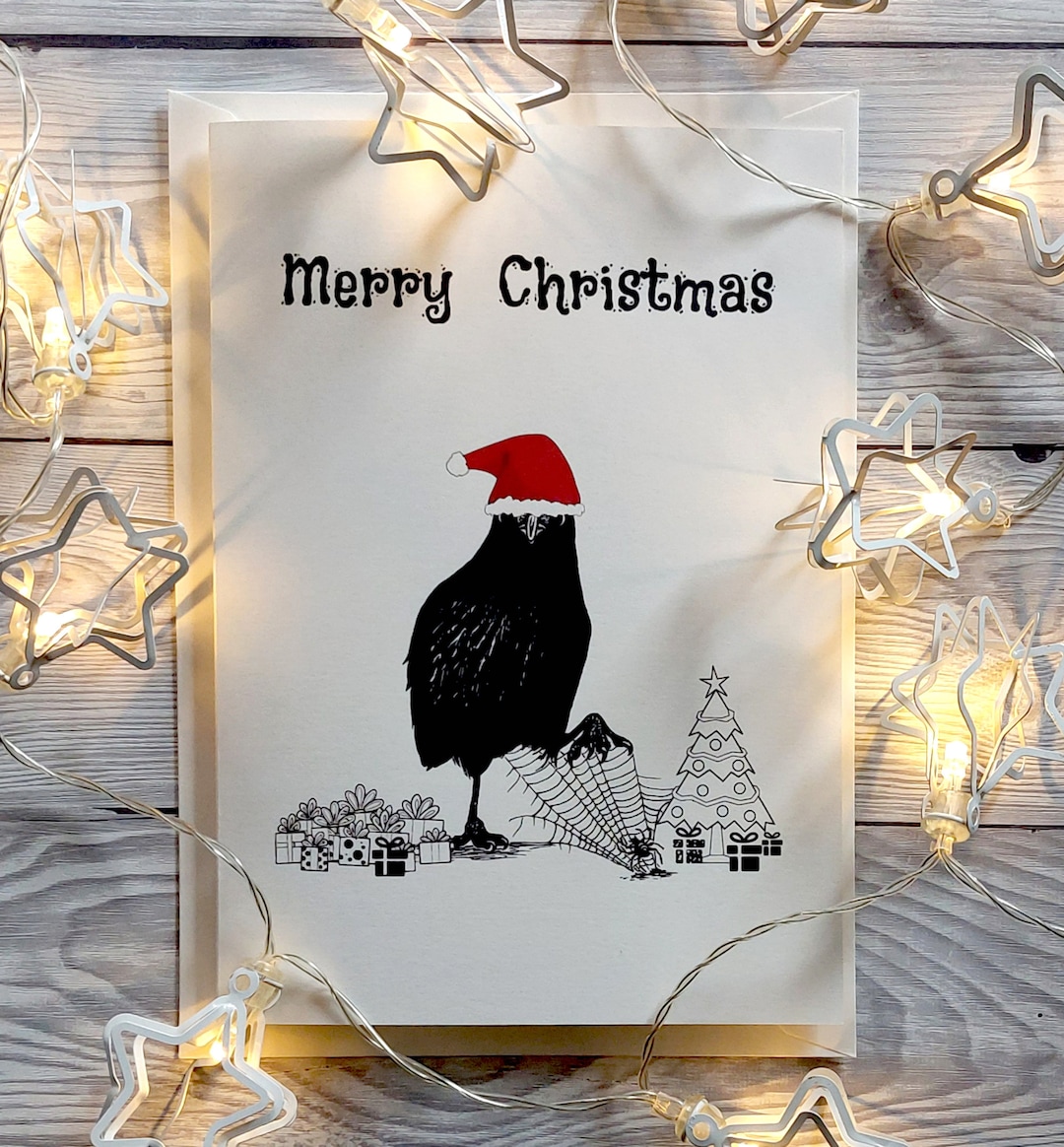 Christmas Card Crow XL Funny Christmas Greetings Carrion - Etsy
