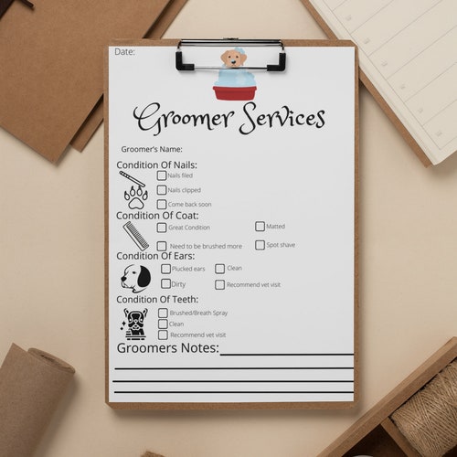 Customizable Digital Dog Grooming Report Card Editable and - Etsy