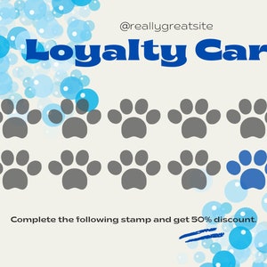 Grooming Loyalty Card (editable, Printable ,digital) - Etsy