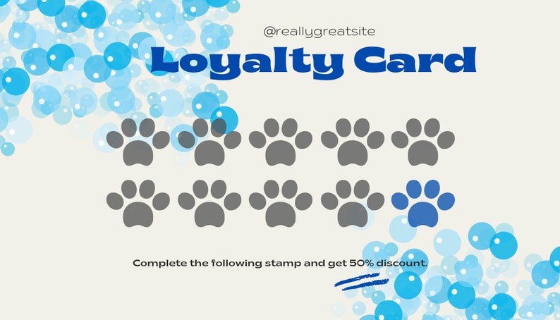 Grooming Loyalty Card (editable, Printable ,digital) - Etsy
