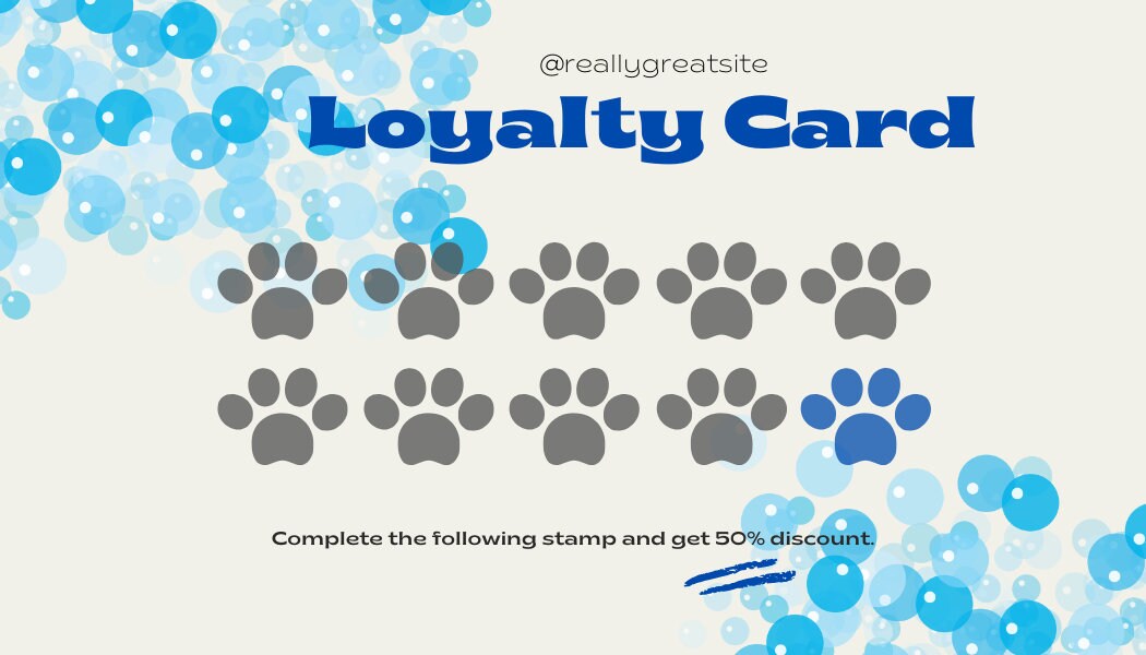 Grooming Loyalty Card (editable, Printable ,digital) - Etsy