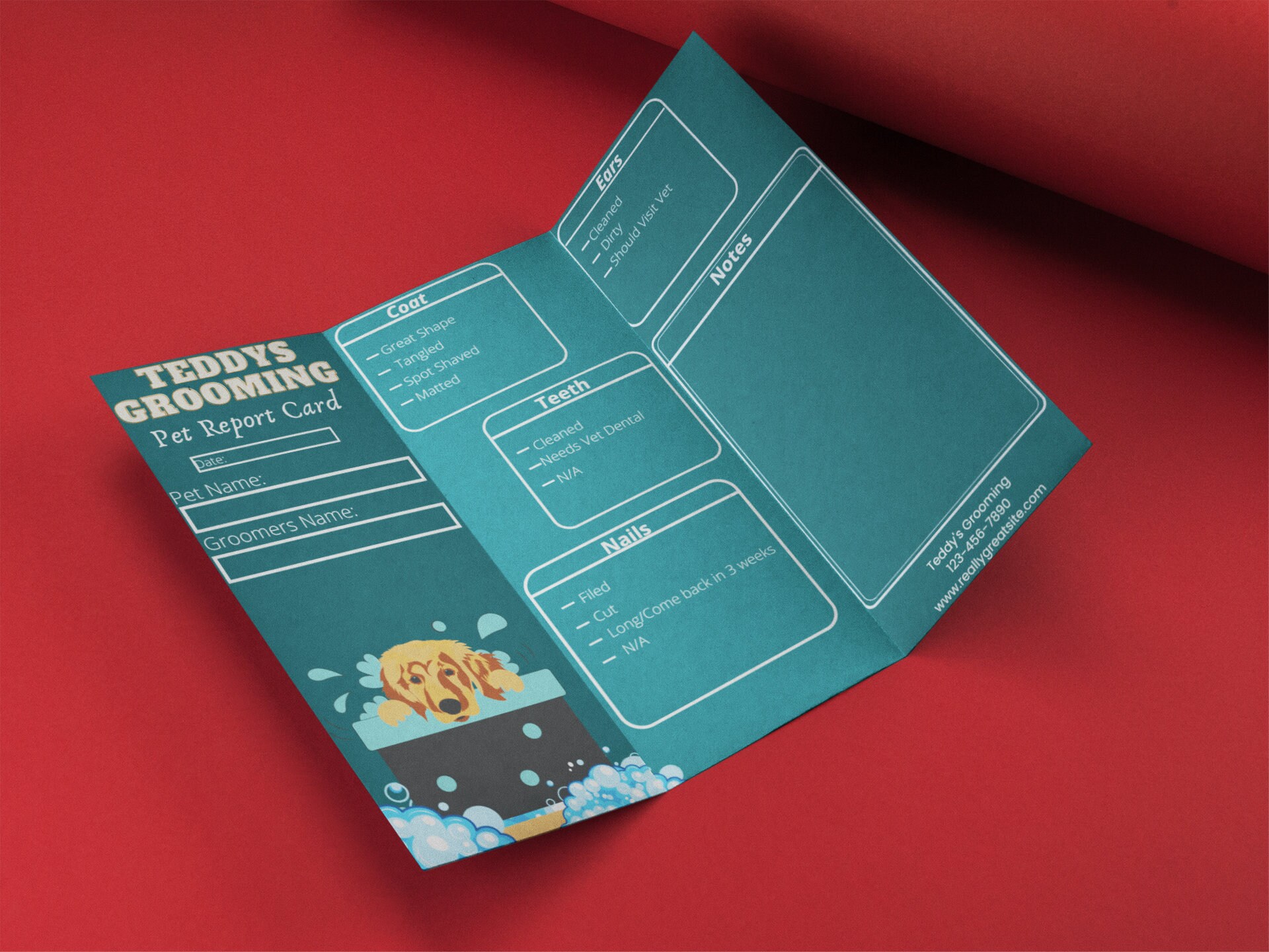 Customizable Digital Dog Grooming Report Card Editable and Printable ...
