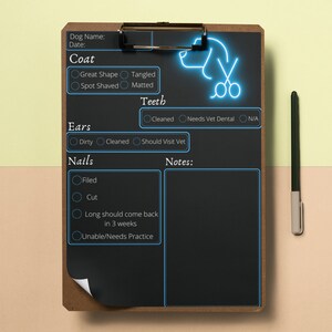 Customizable Digital Dog Grooming Report Card Editable and Printable ...