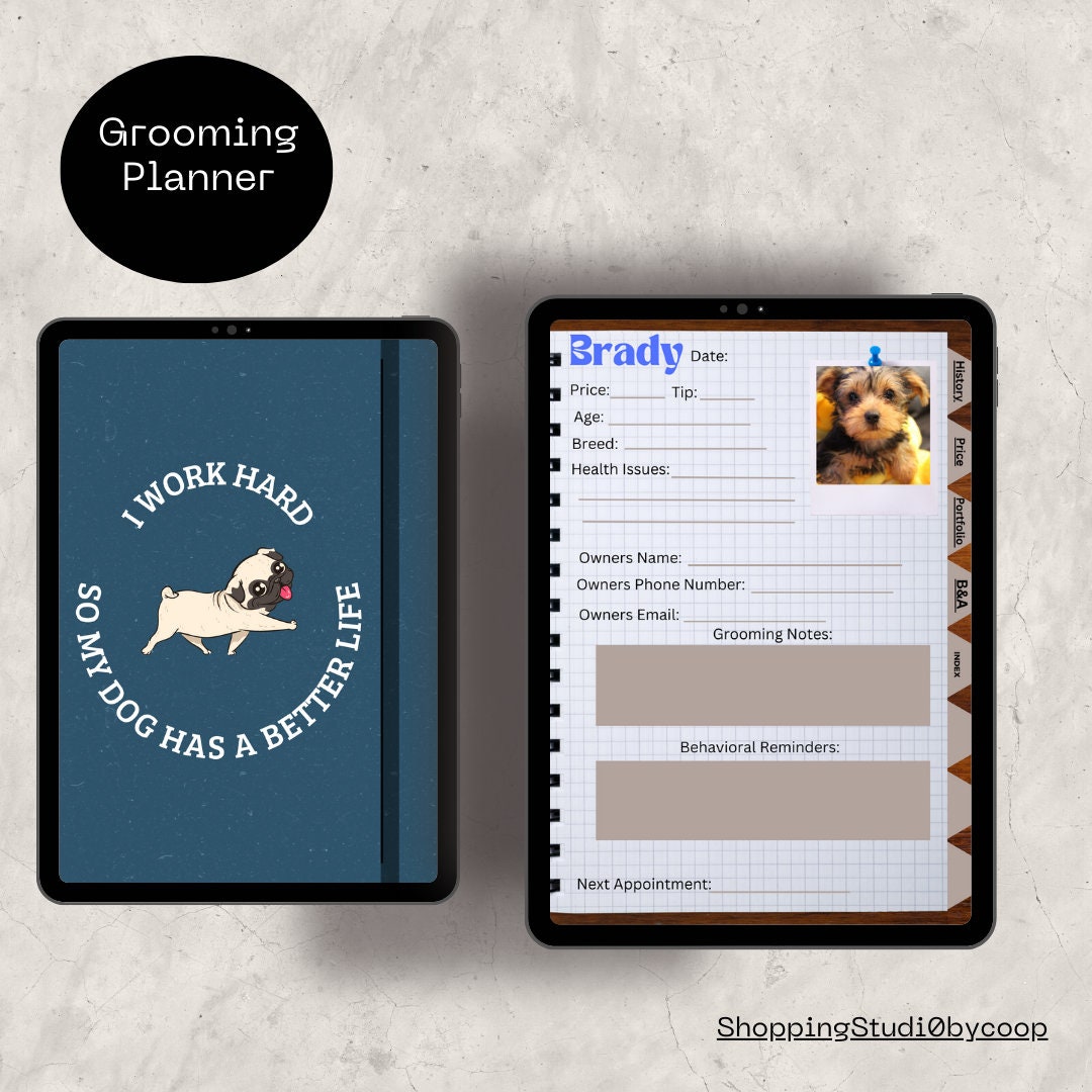 Dog Grooming Client Book Digital Dog Grooming Client Profile - Etsy ...