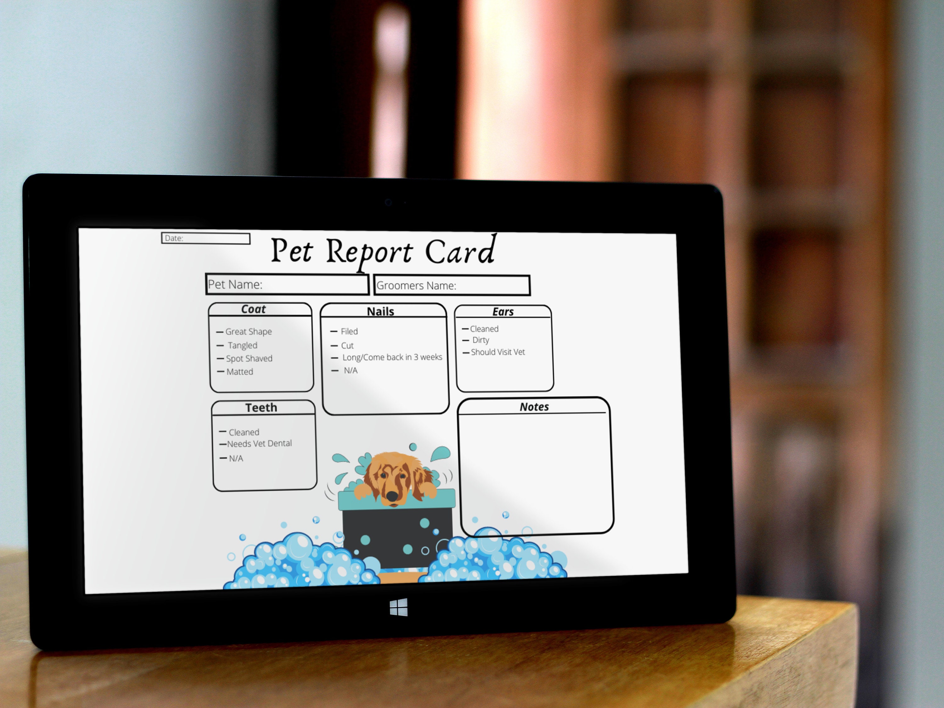 Customizable Digital Dog Grooming Report Card Editable and Printable ...