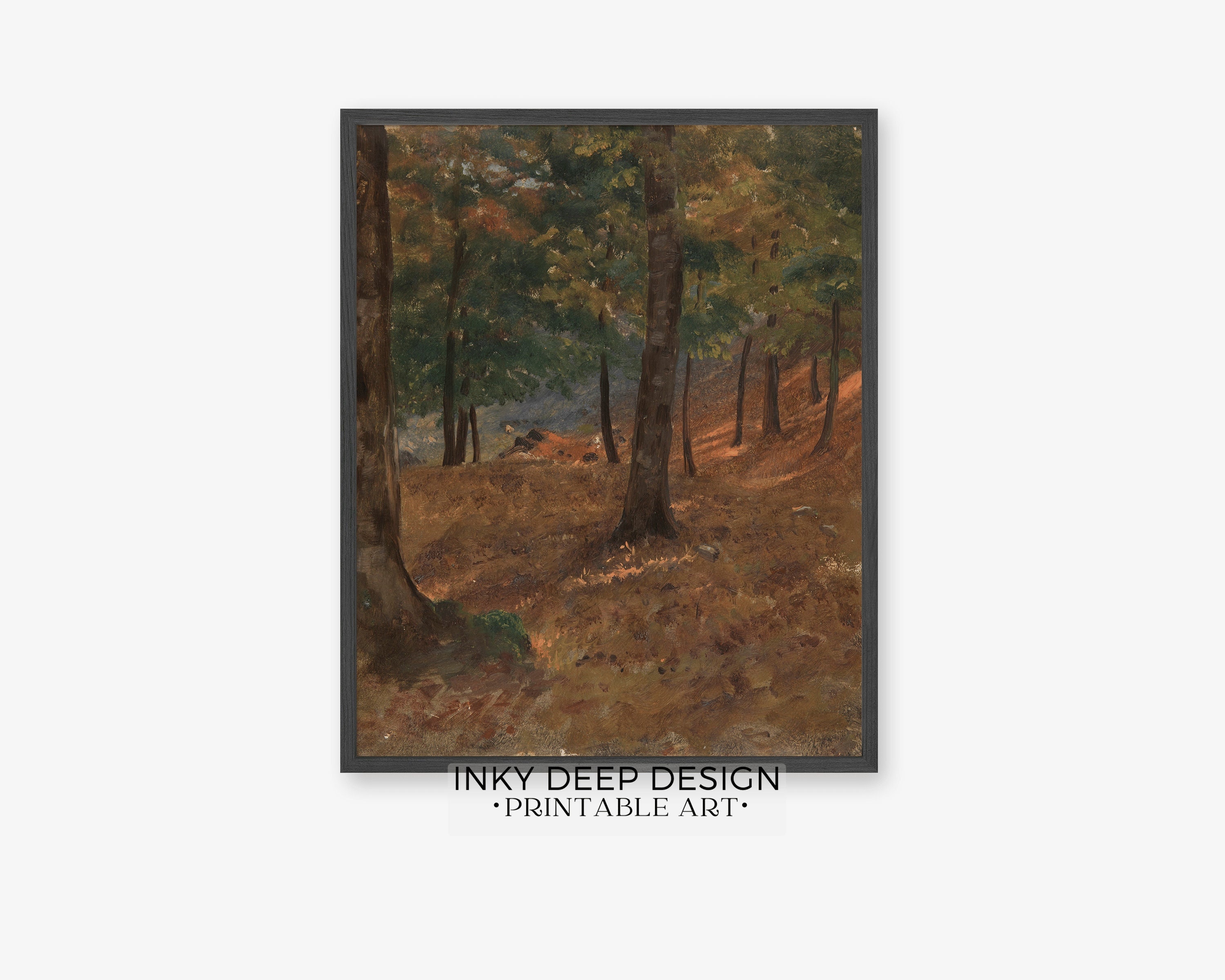 Forest Painting, Dark Forest Print, Forestcore Decor, Forest Wall Art ...