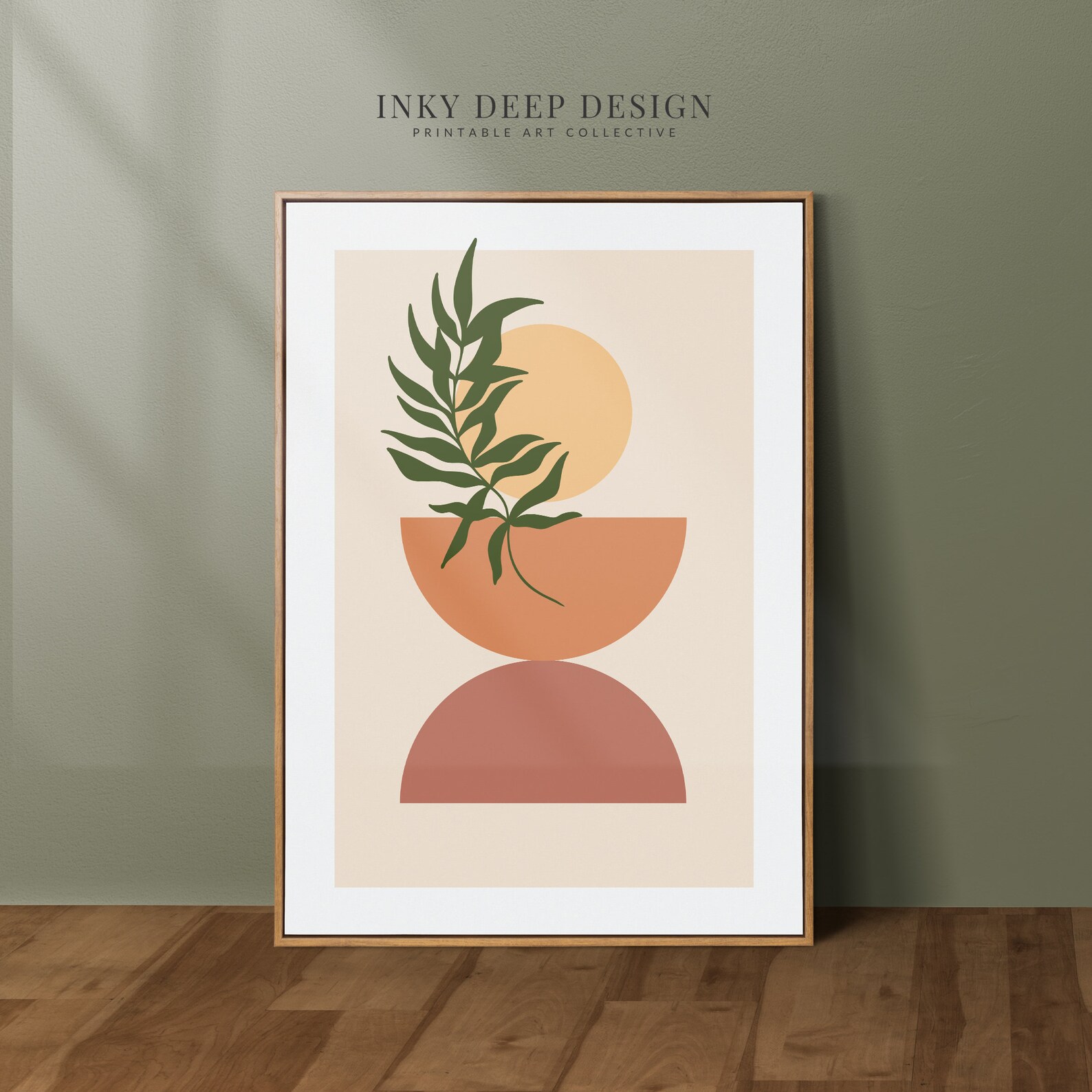 Boho Wall Art Burnt Orange Art Work Geometric Shapes Terracotta ...