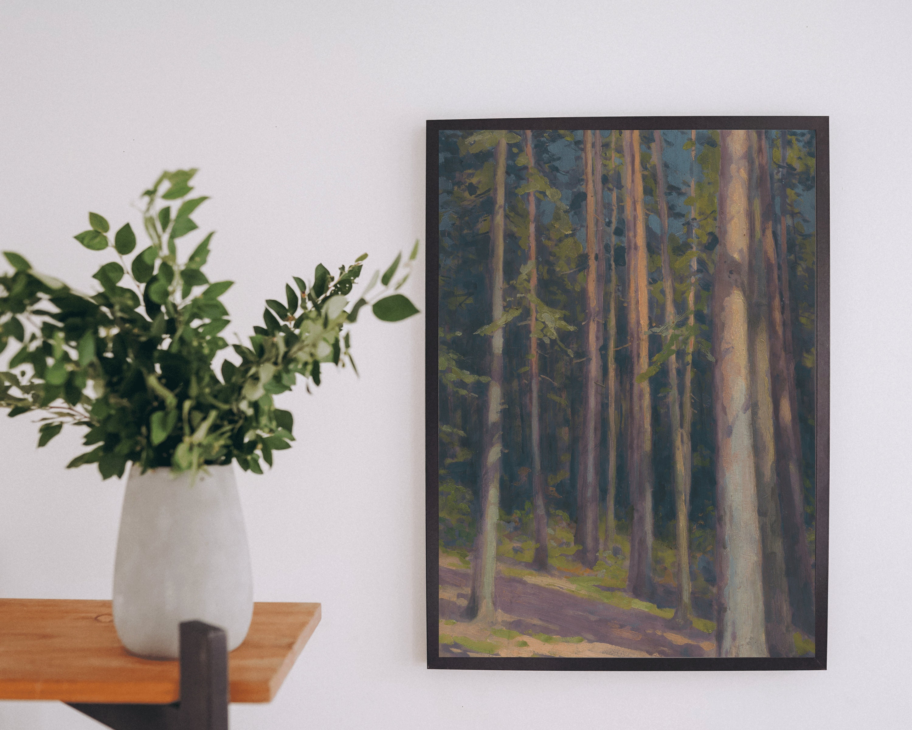 Dark Forest Print, Forest Painting, Forestcore Decor, Forest Wall Art ...