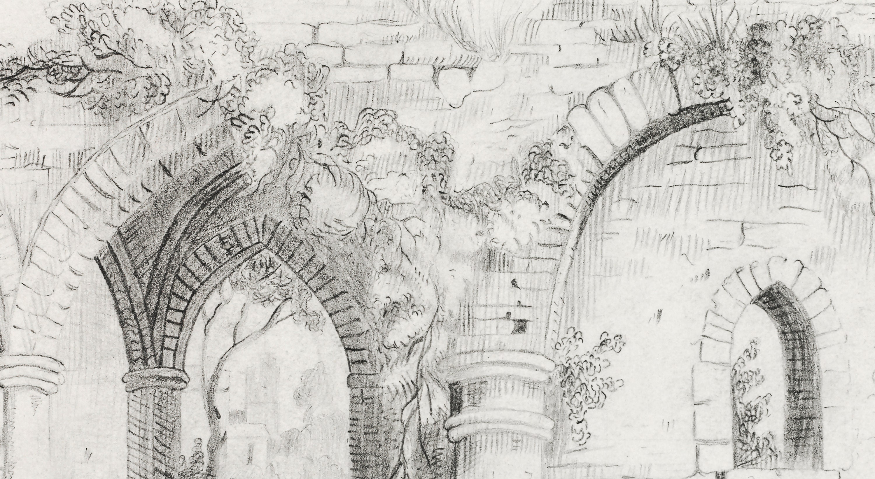 Wall Art Sketch of Ruins Architecture Sketch Art Architectural ...