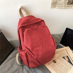 Backpacks Women Solid Color Zipper School Bag Stylish Simple - Etsy