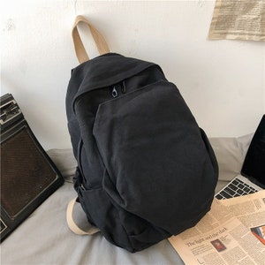 Backpacks Women Solid Color Zipper School Bag Stylish Simple - Etsy