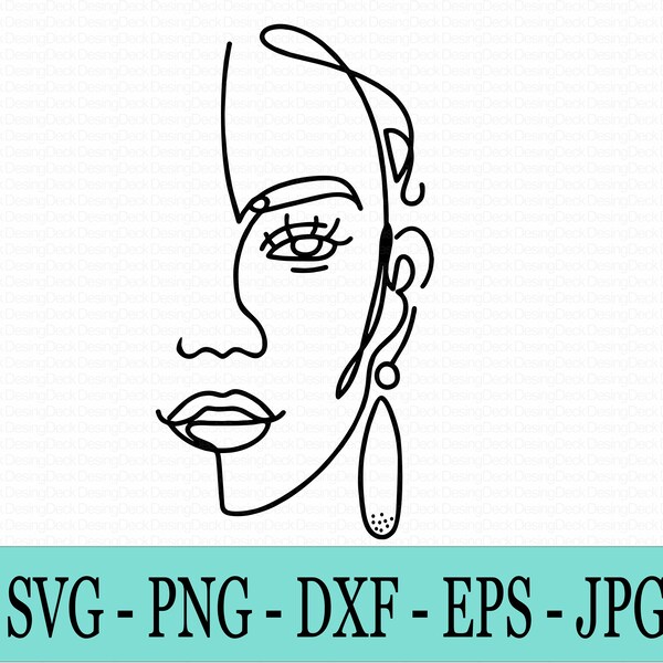 Woman Face Svg - Etsy