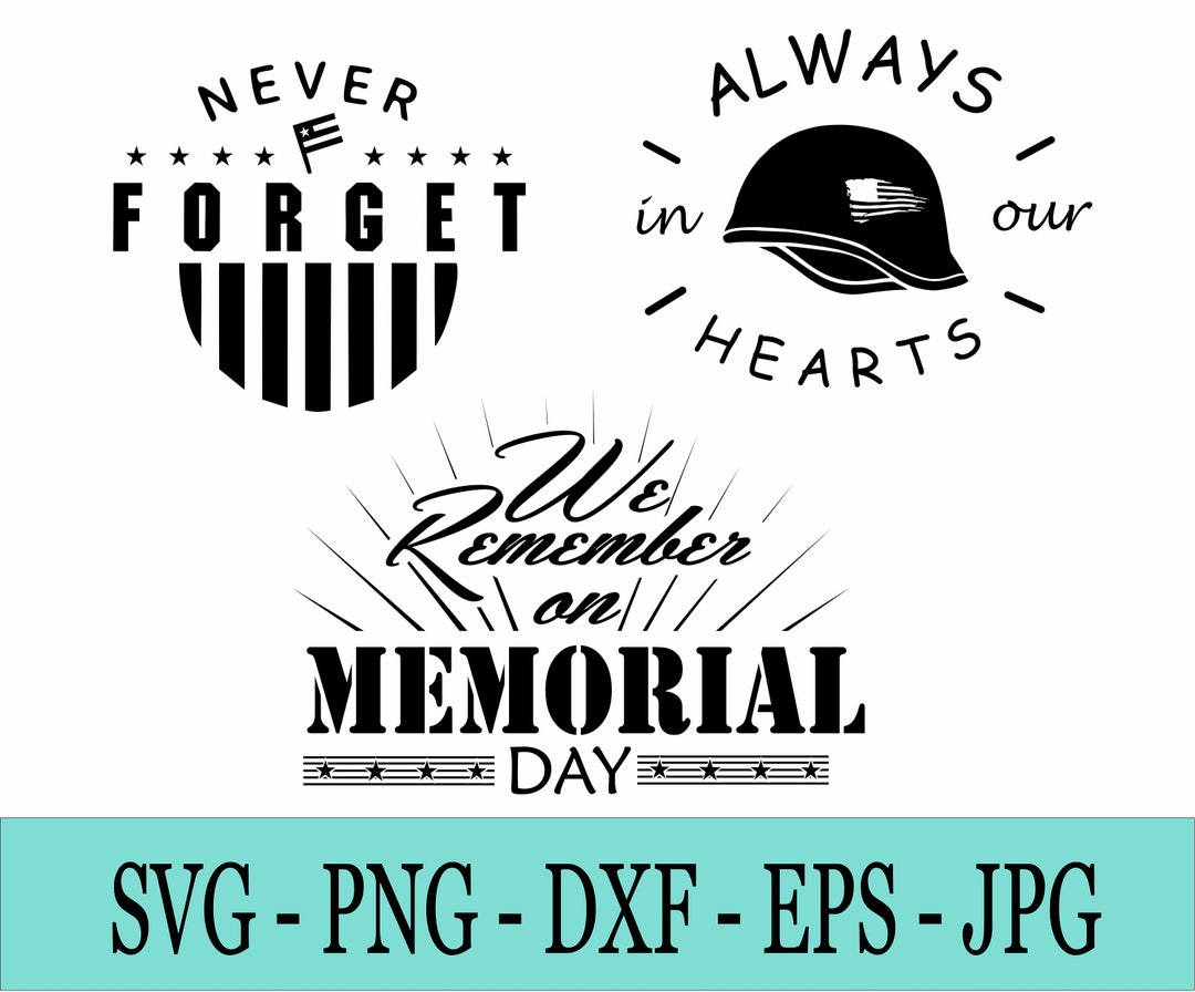 Memorial Day Pack, SVG Pack 3 Pieces, Digital Download File. - Etsy