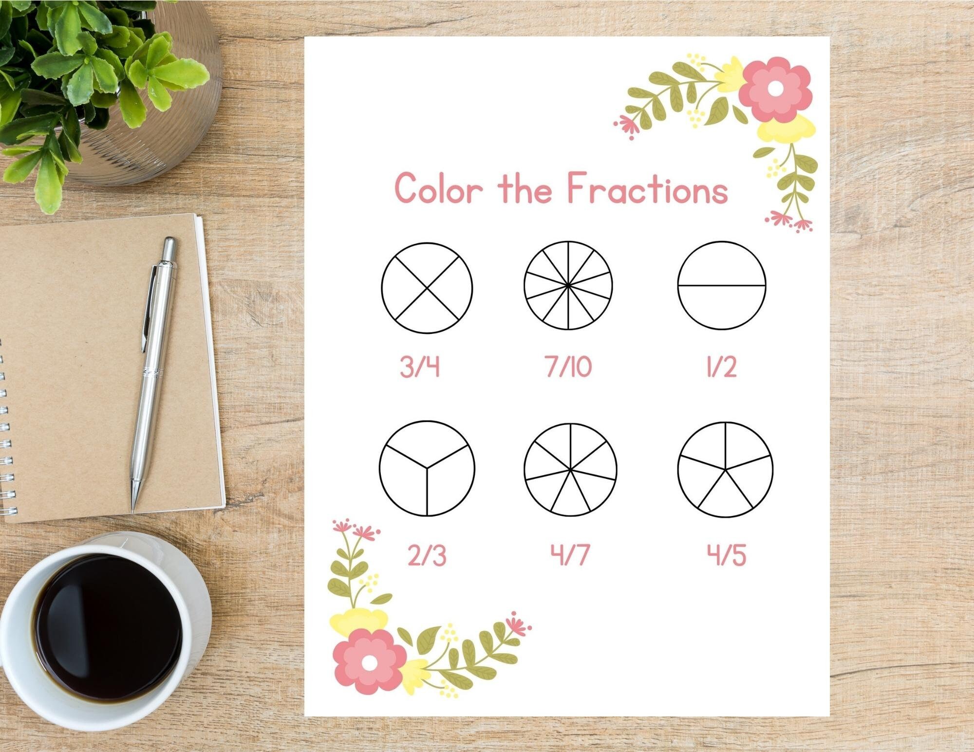 Elementary Math Worksheets Fractions
