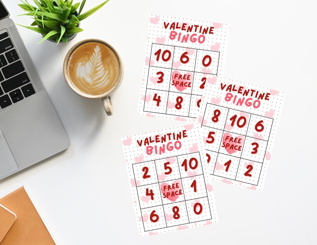 Valentines Day Bingo Preschool/kindergarten Number Recognition 0-10 - Etsy