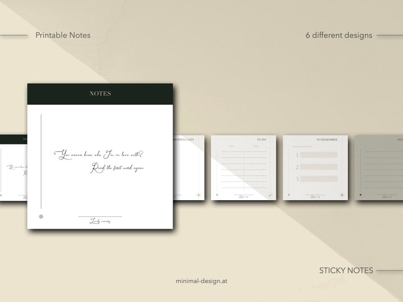 Sticky Note Printable I 3 X 3 in I Notes Template I Memo Card I PDF ...