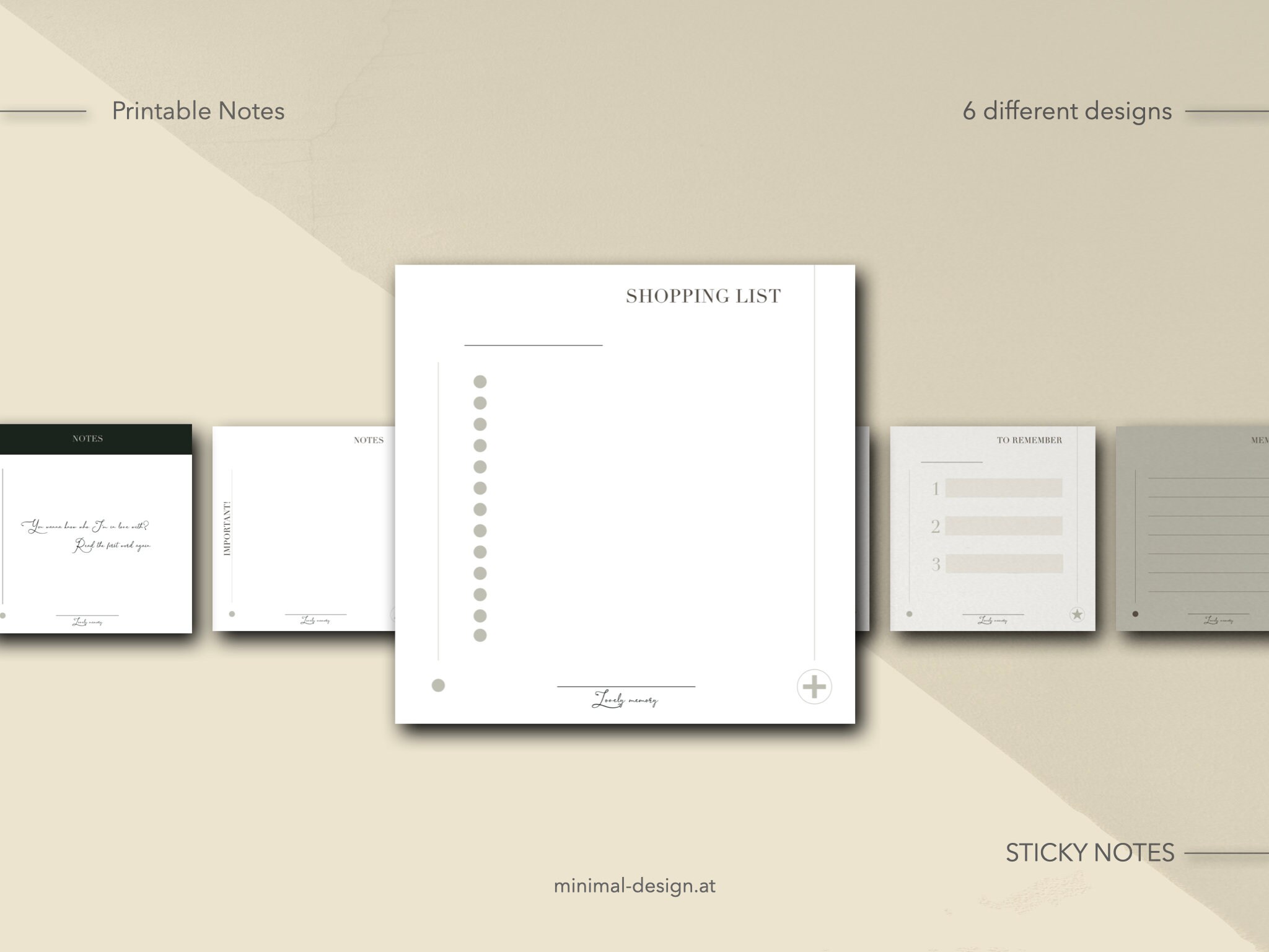 Sticky Note Printable I 3 X 3 in I Notes Template I Memo Card I PDF ...
