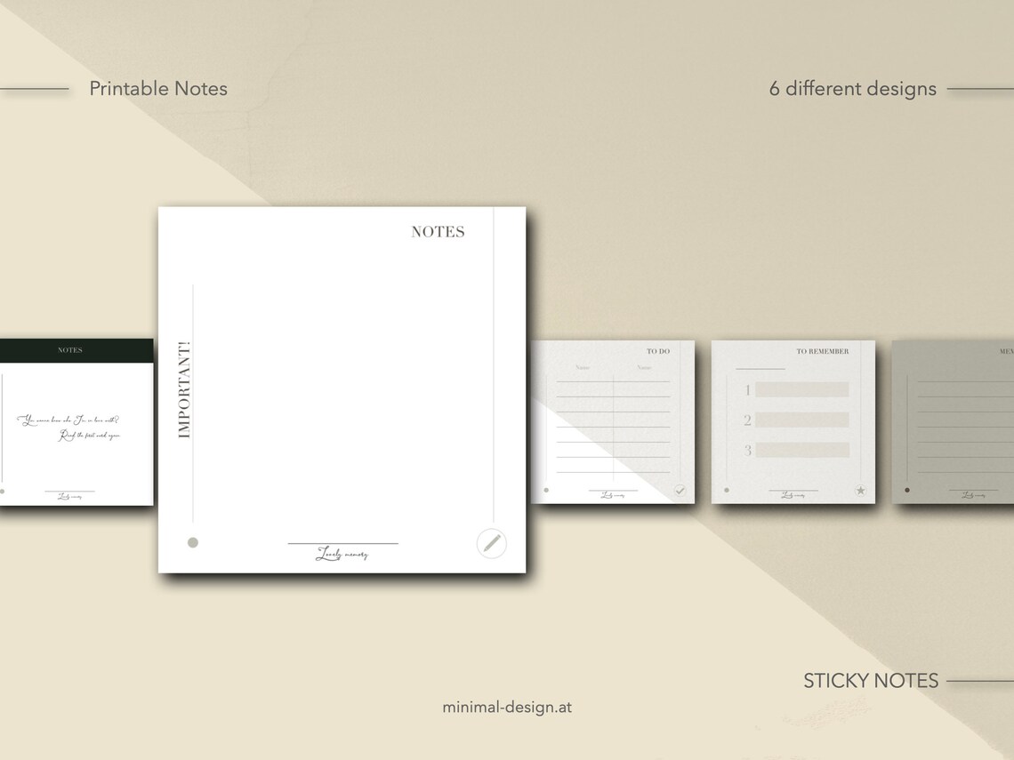 Sticky Note Printable I 3 X 3 in I Notes Template I Memo Card I PDF ...