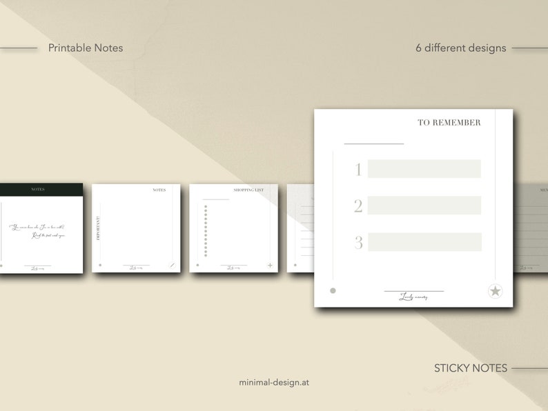 Sticky Note Printable I 3 X 3 in I Notes Template I Memo Card I PDF ...