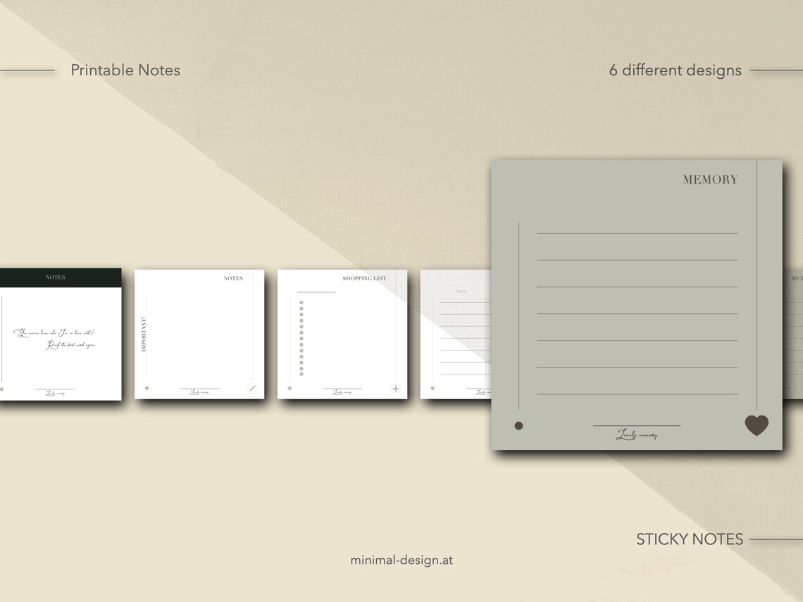 Sticky Note Printable I 3 X 3 in I Notes Template I Memo Card I PDF ...