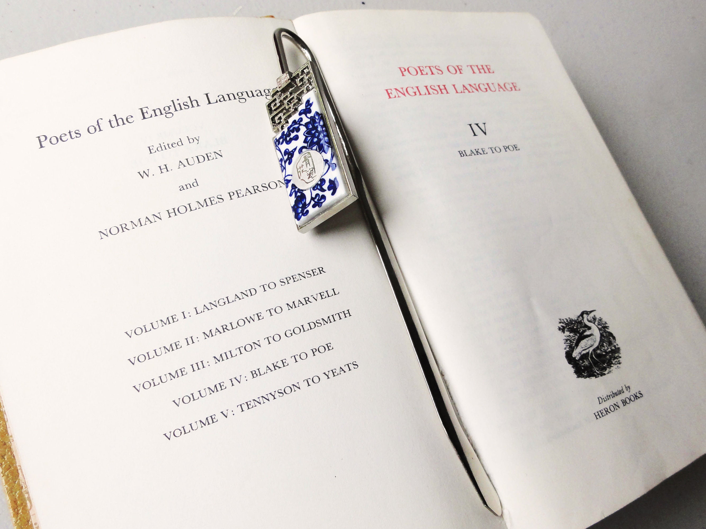 Chinoiserie Porcelain Bookmark: Antique Ceramic Reader Gift - Etsy