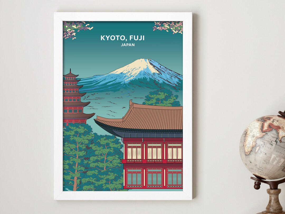 Japan Travel Poster Kyoto Image World Travel Poster Fuji Mountain Image ...