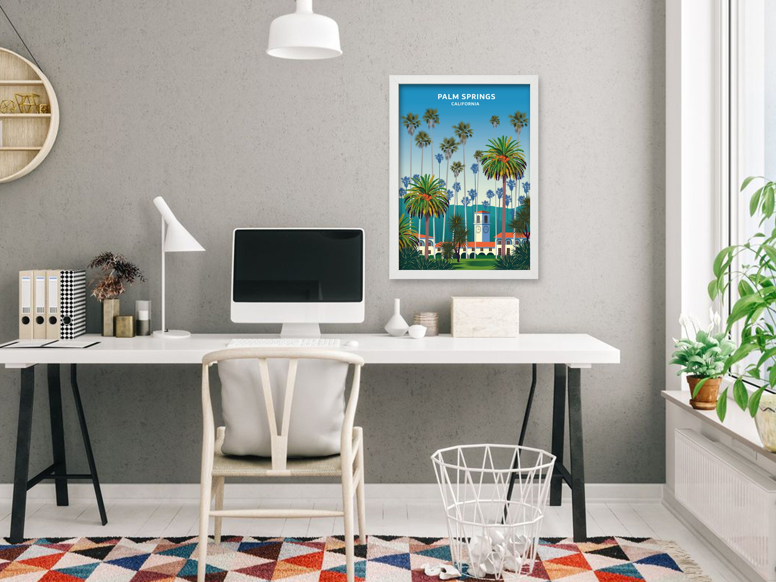 California Travel Poster Palm Springs Art Print World Travel - Etsy