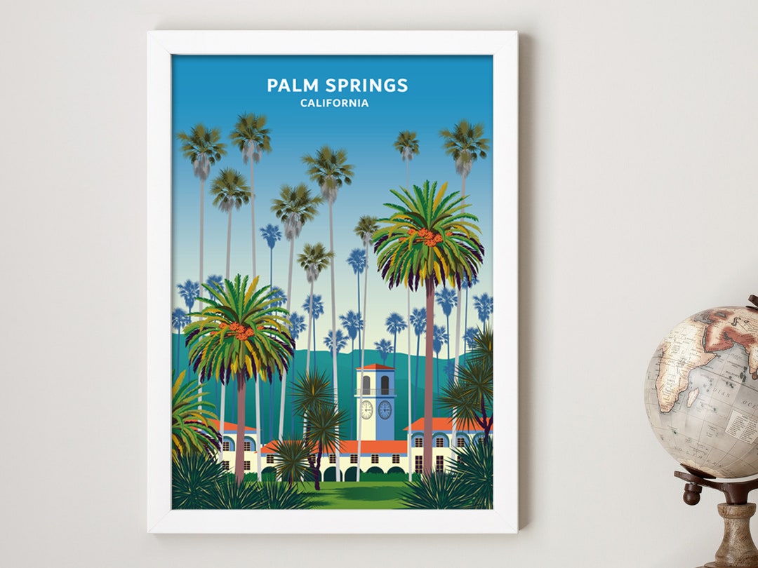 California Travel Poster Palm Springs Art Print World Travel Print US ...