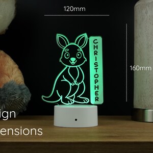 Kangaroo Personalized Acrylic Night Light for Kids, Handmade Engraved ...