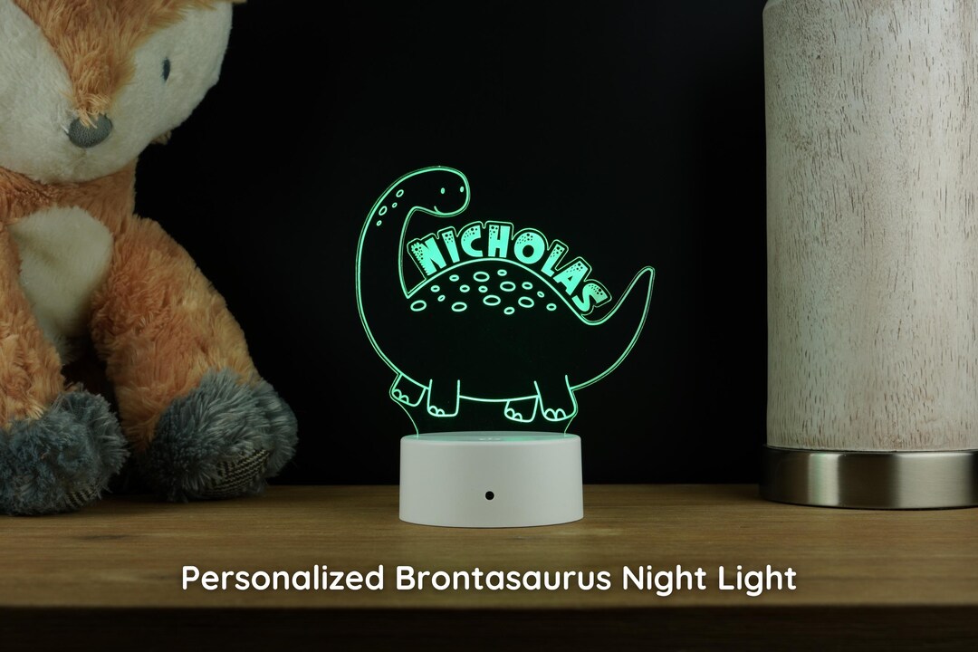 Dinosaur Personalized Acrylic Night Light for Kids, Handmade ...