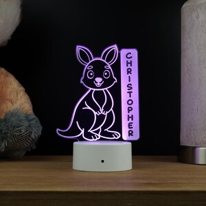 Kangaroo Personalized Acrylic Night Light for Kids, Handmade Engraved ...