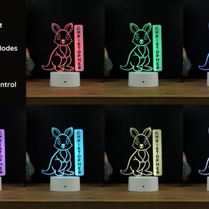 Kangaroo Personalized Acrylic Night Light for Kids, Handmade Engraved ...