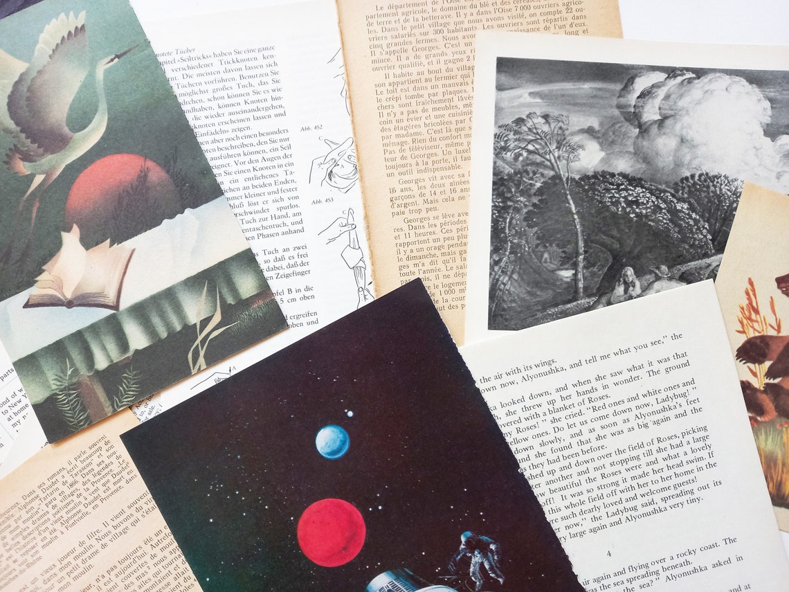 50 Vintage Scrapbook Paper Sheets 1960s Old Book Pages 1970s Vintage ...