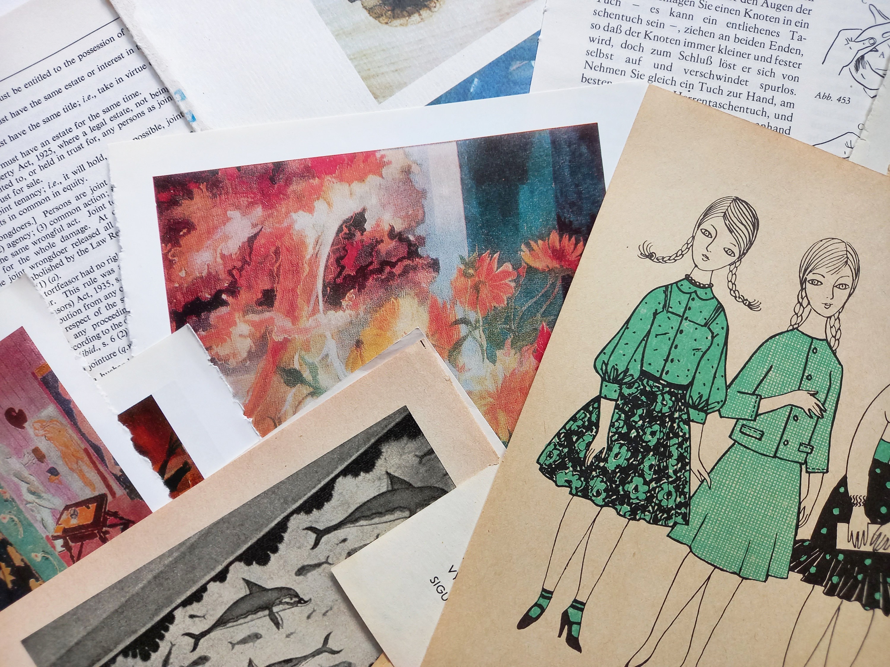 50 Vintage Scrapbook Paper Sheets 1960s Old Book Pages 1970s Vintage ...