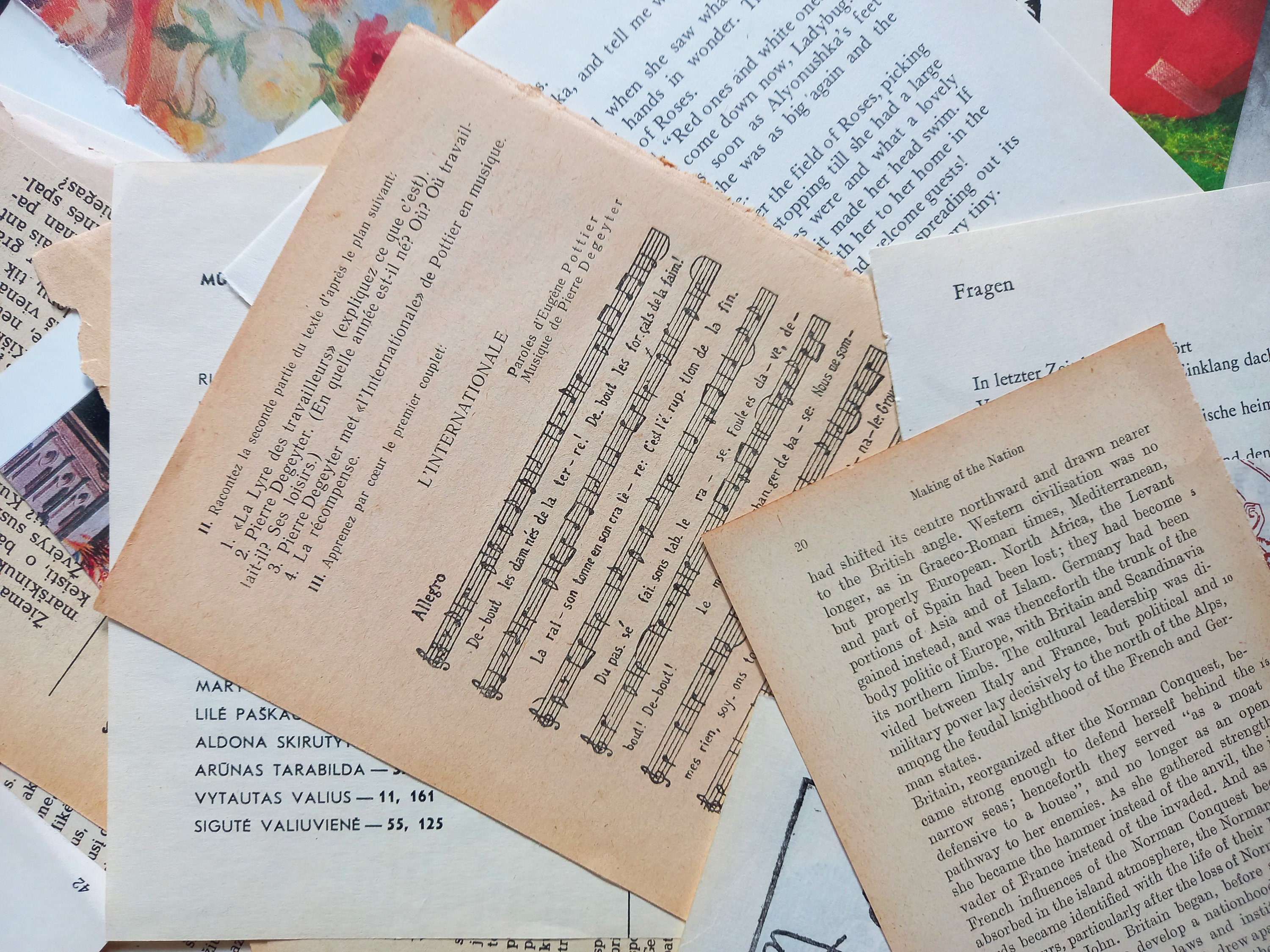 50 Vintage Scrapbook Paper Sheets 1960s Old Book Pages 1970s Vintage ...