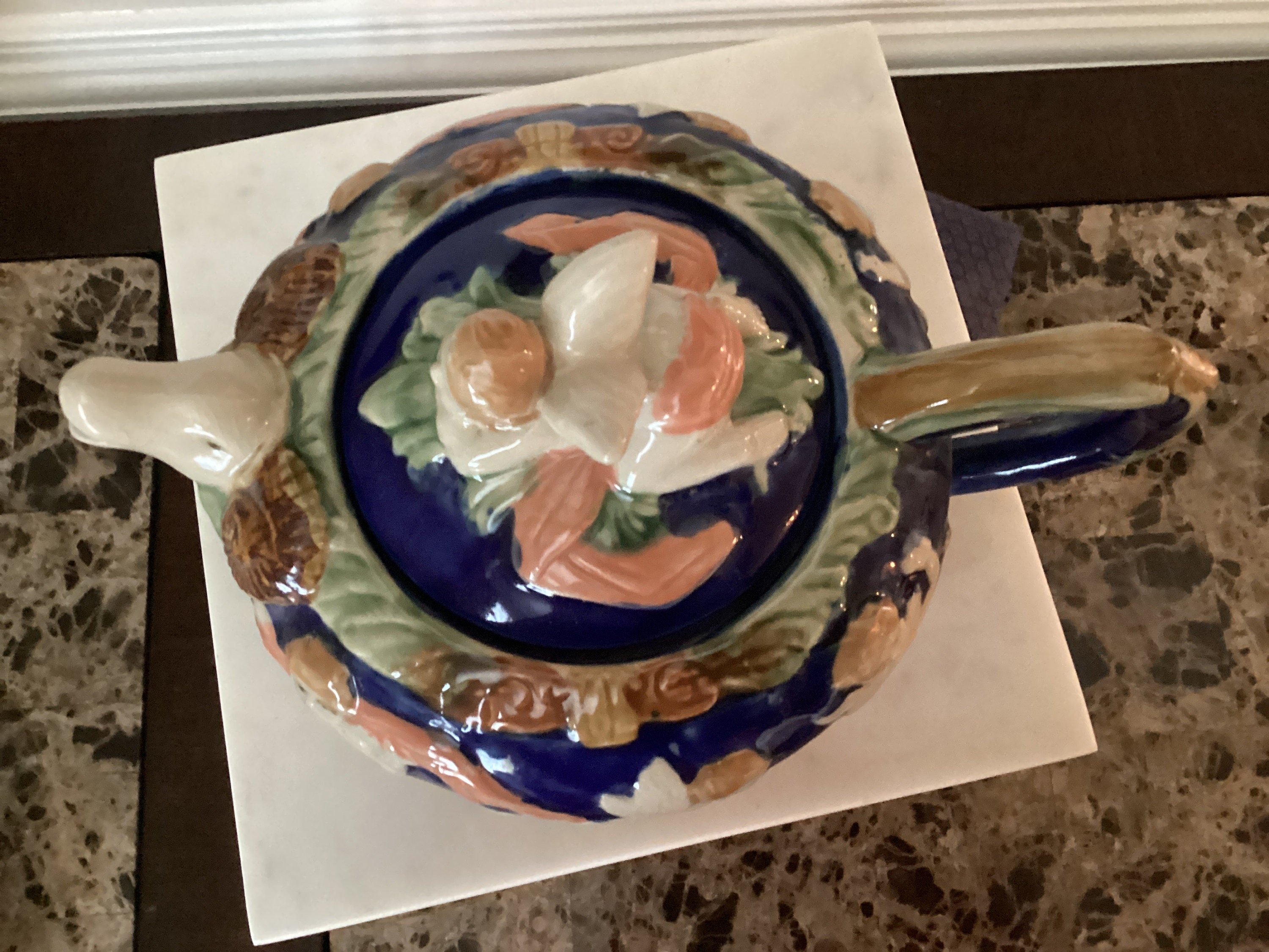 Vintage Ceramic Cherubs Angels Ram Collectible Teapot - Etsy