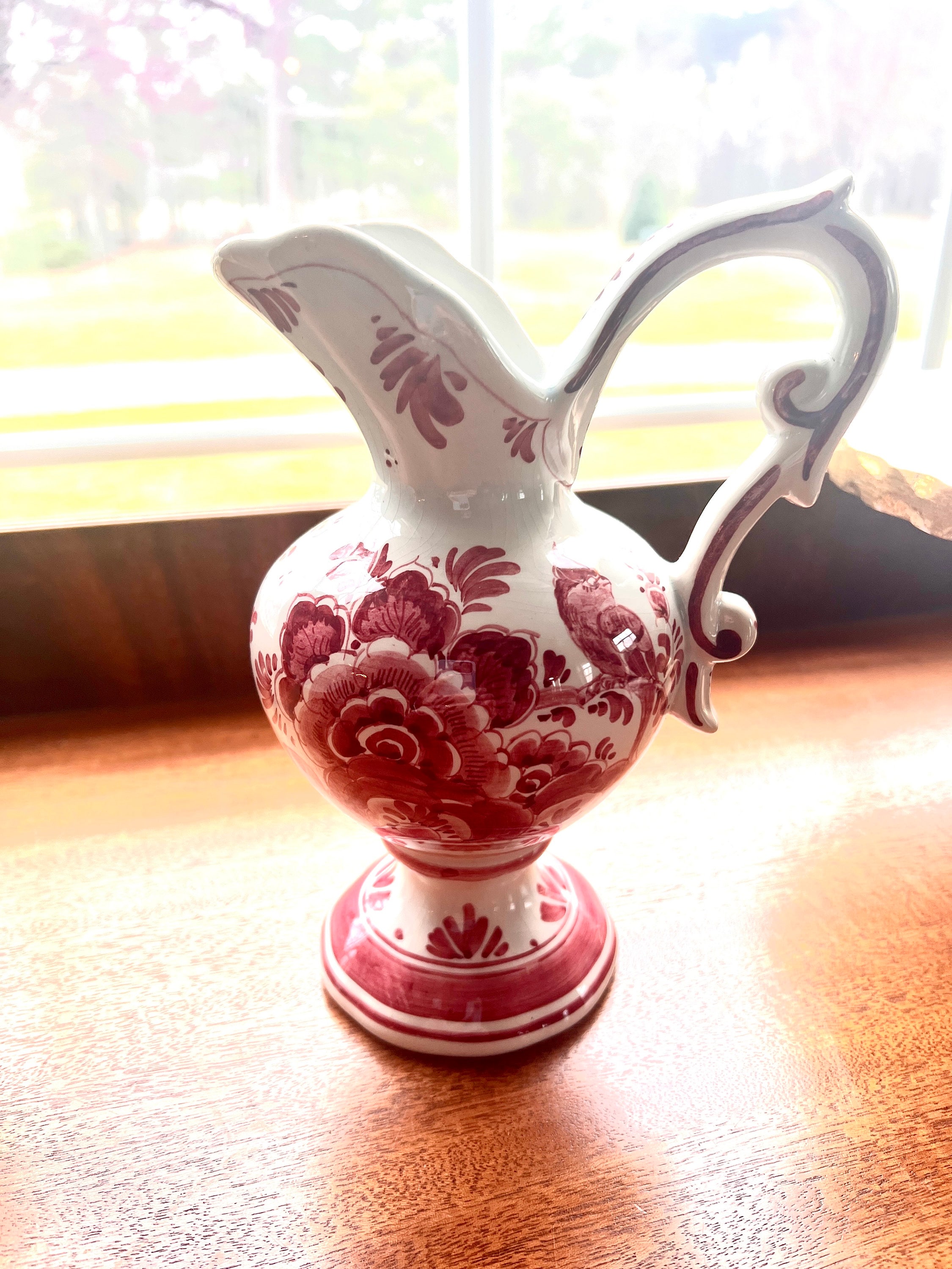 Delft Red and White Pitcher - Etsy