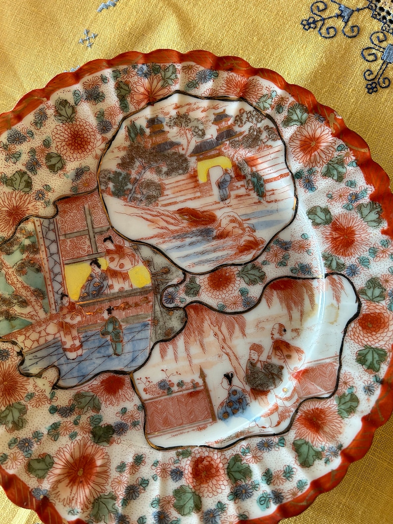 Vintage Handpainted Imari Plate - Etsy